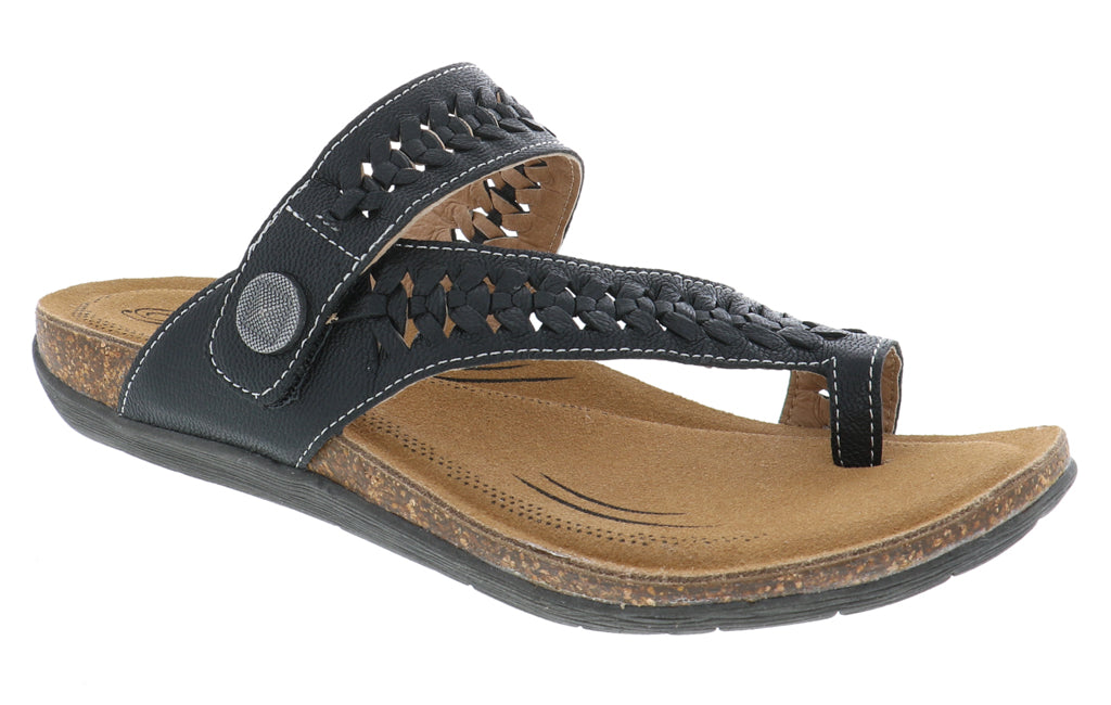 LEXI BLACK | Biza LEXI Women's Black Sandal-Made in USA-Brandy's Shoes