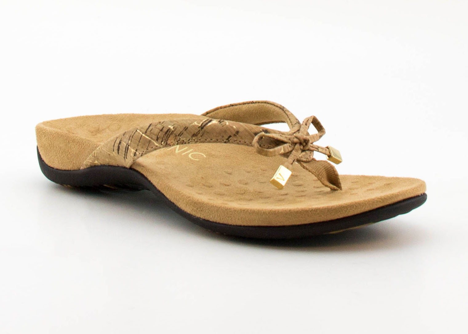 REST BELLA GOLD CORK | Vionic Women's Rest Bella Toe Post Sandal- Supp ...